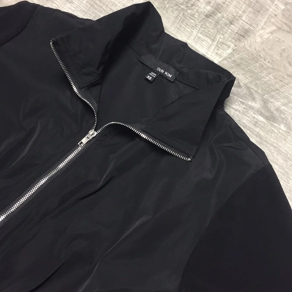 Comfy USA | Dresses | Comfy Usa Black Long Sleeve Zip Front Fitandflare ...